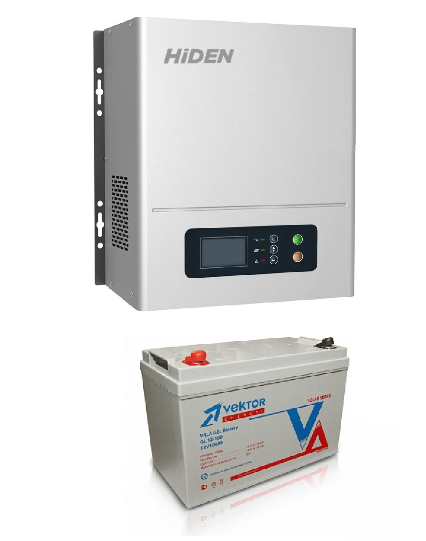 Инвертор Hiden Control HPS20-0312N + Аккумуляторная батарея Vektor GL 12100