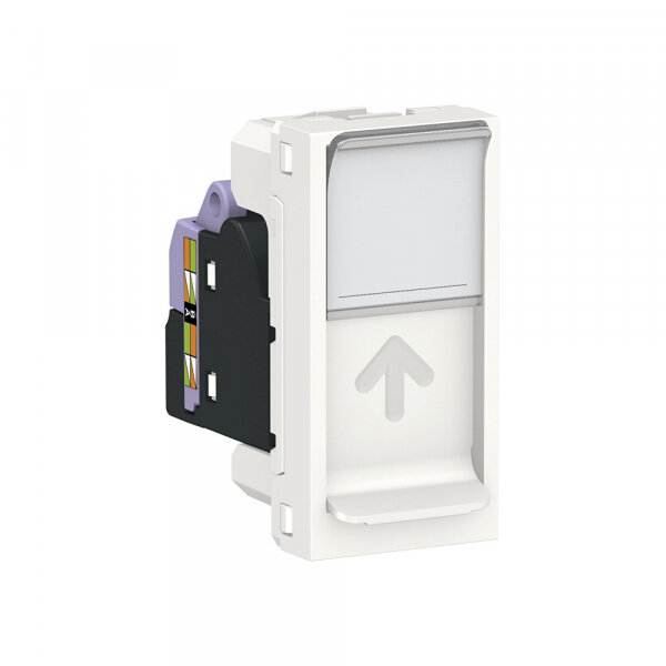 Schneider Electric Unica Modular Бел Розетка компьютерная, RJ45, одиночная кат. 6 STP, 1 модуль