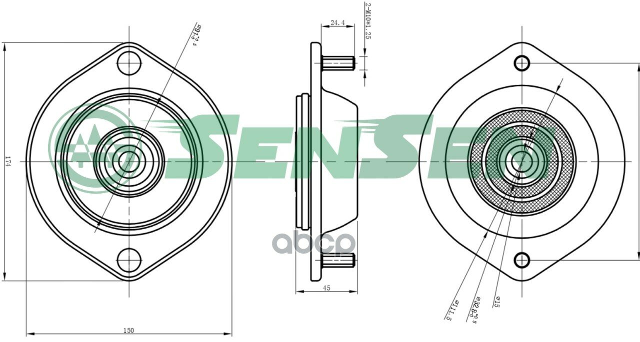 Опора стойки амортизатора mitsubishi colt mk iv (ca a) Sensen арт. M61213