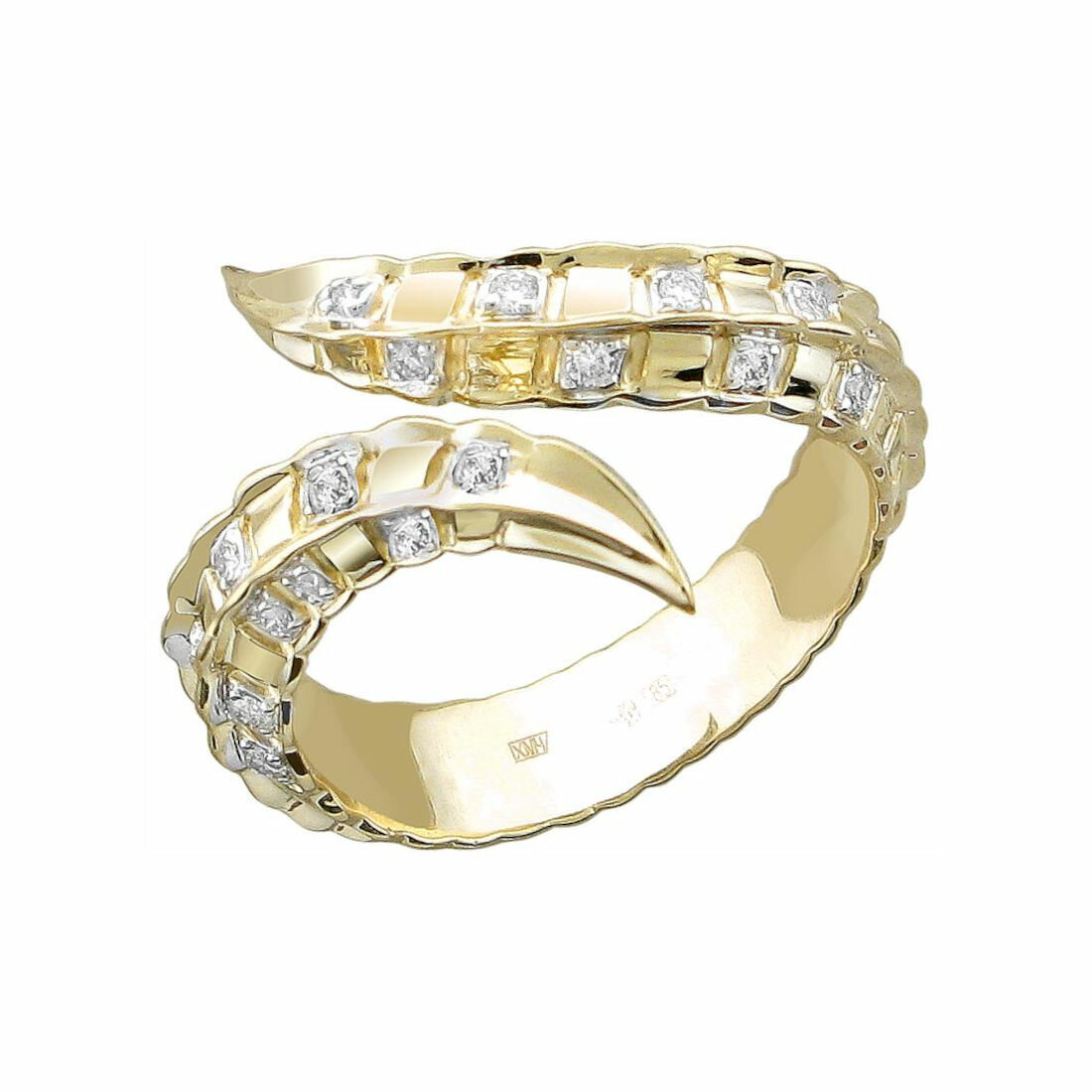 Кольцо, желтое золото, 585 проба, бриллиант