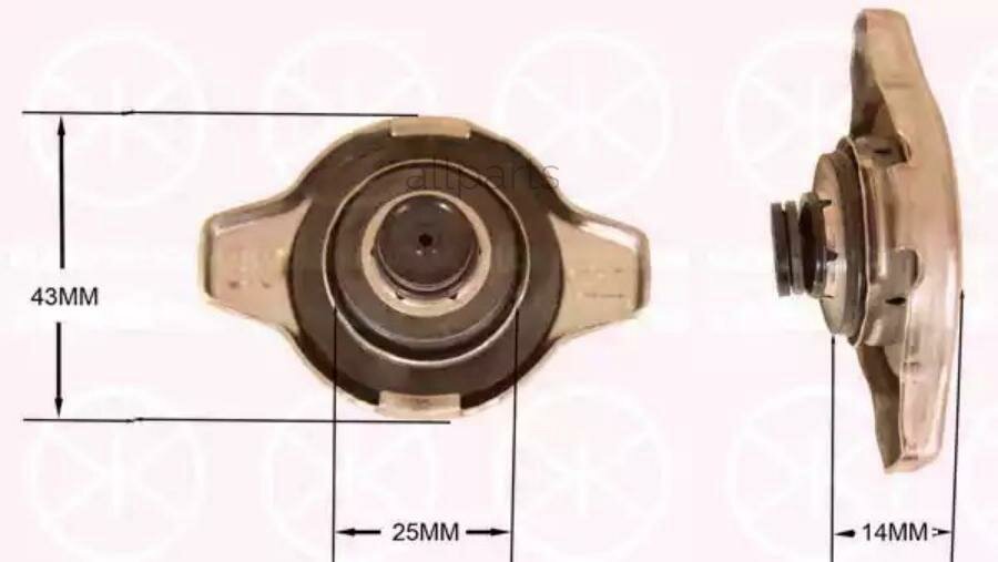 KLOKKERHOLM 2911309999 Крышка радиатора D/d=43/25mm h=14mm Honda Accord Toyota Corolla