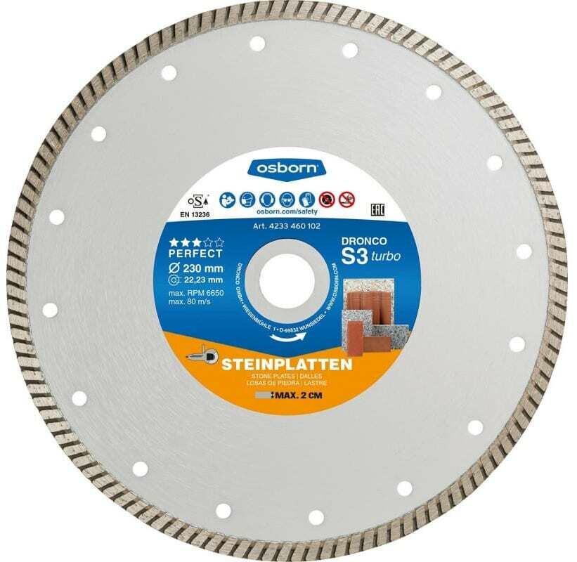 Диск алмазный по камню OSBORN S3 Turbo (230x2.8x22.23 мм) DRONCO 4233460102