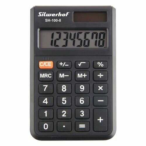 Калькулятор Silwerhof SH-100-8, 8-разрядный, черный
