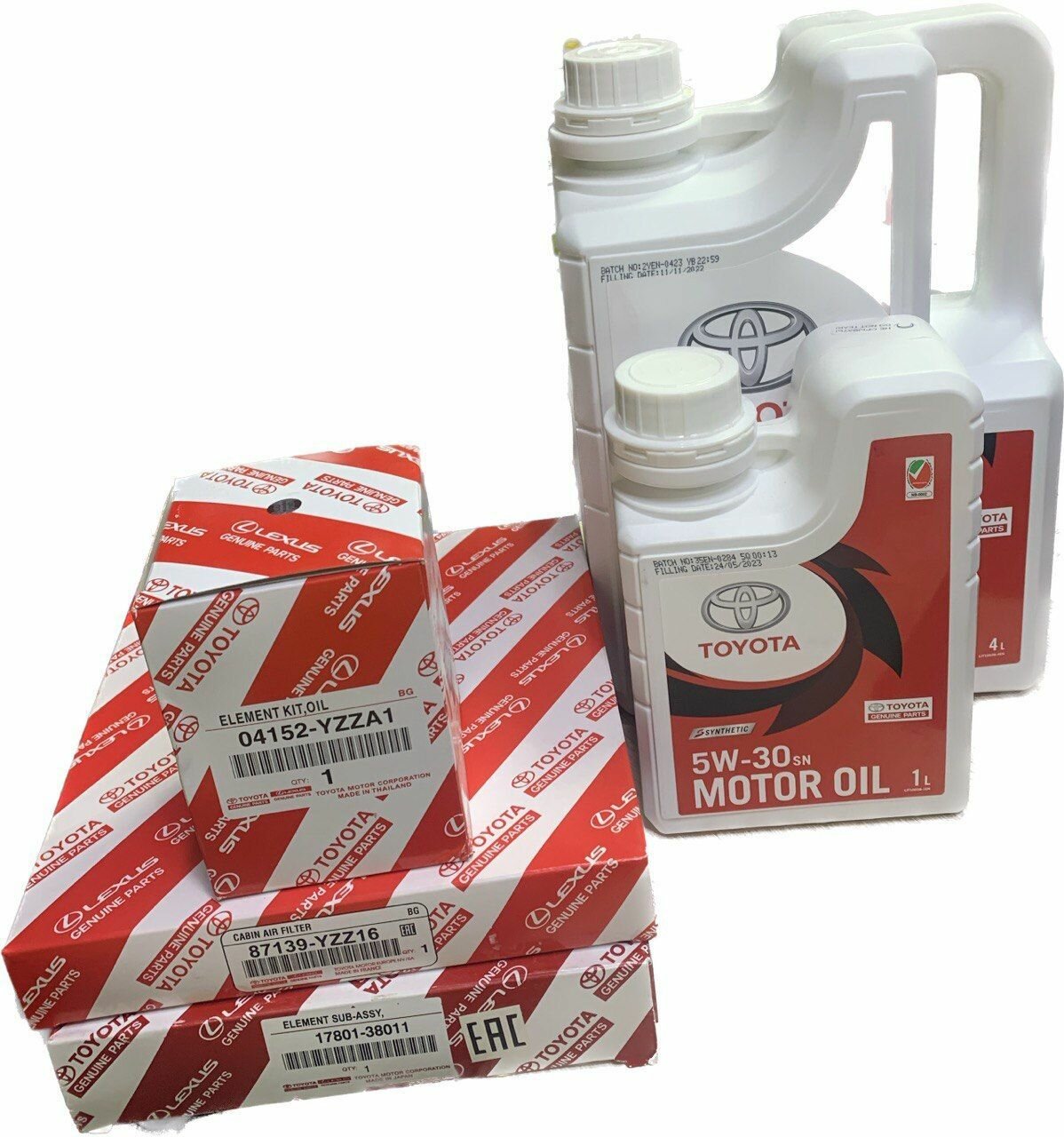 Комплект оригинальных фильтров и масло для ТО Toyota Rav 4 (A40) (дв.2.5 2AR-FE) 2012-2019