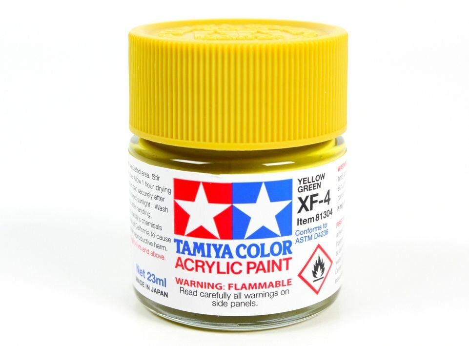 XF-4 Yellow green flat ( желто-зеленый ) акриловая краска объем 23мл.