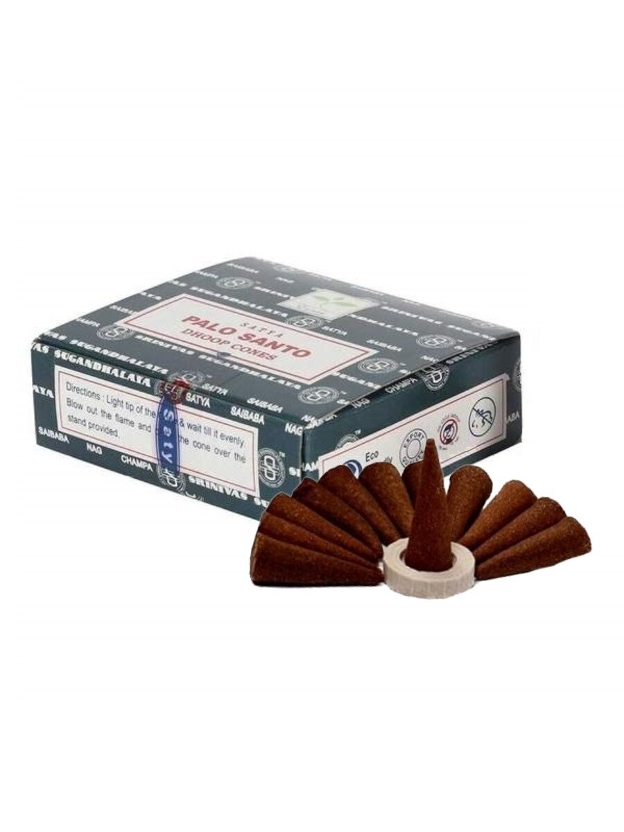 Благовония конусные "Сатья Пало Санто / Satya Palo Santo Dhoop Cone", 12 шт.