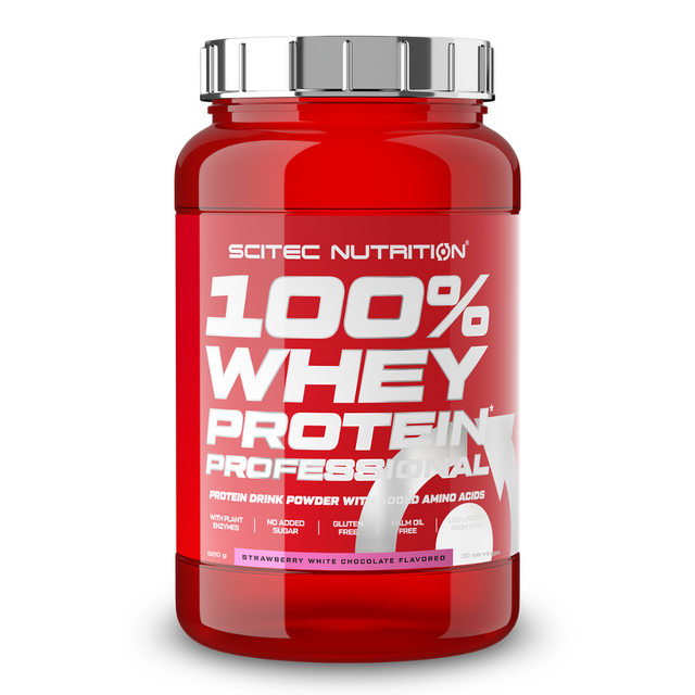 Протеин для набора мышечной массы Scitec Nutrition Whey Protein Prof. 920g (White Chocolate strawb.)
