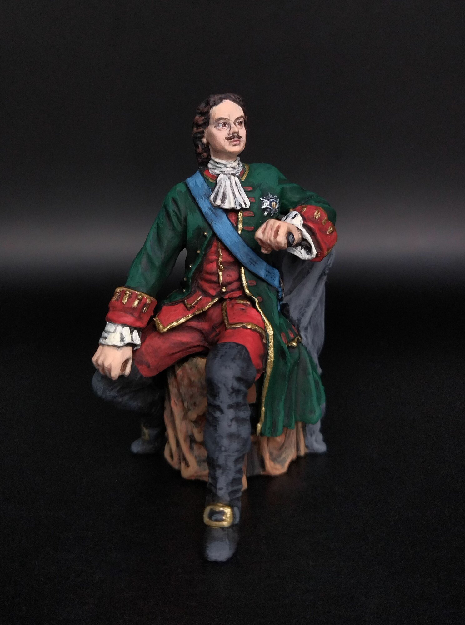 Коллекционная статуэтка “Петр I” — оловянная миниатюра, ручная авторская работа