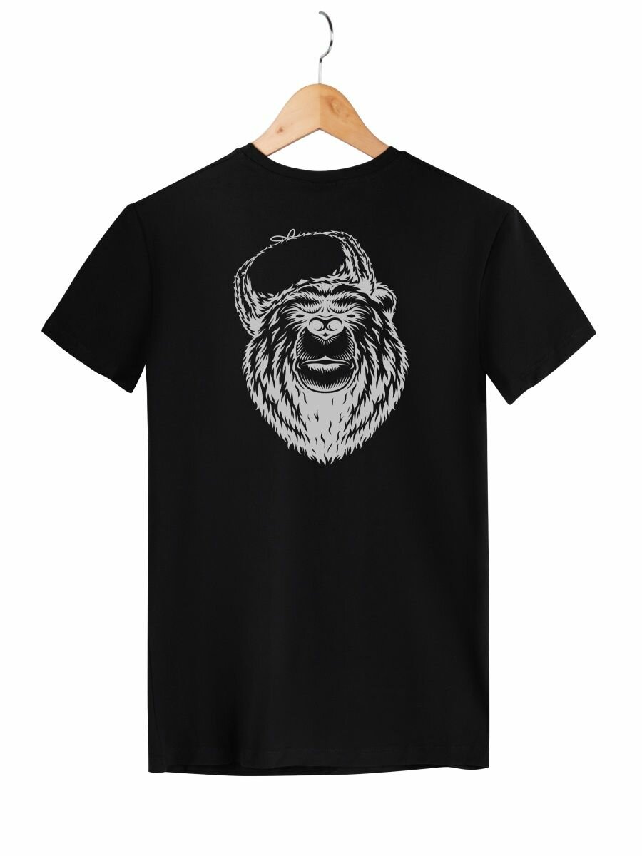 Футболка bear русский медведь в ушанке