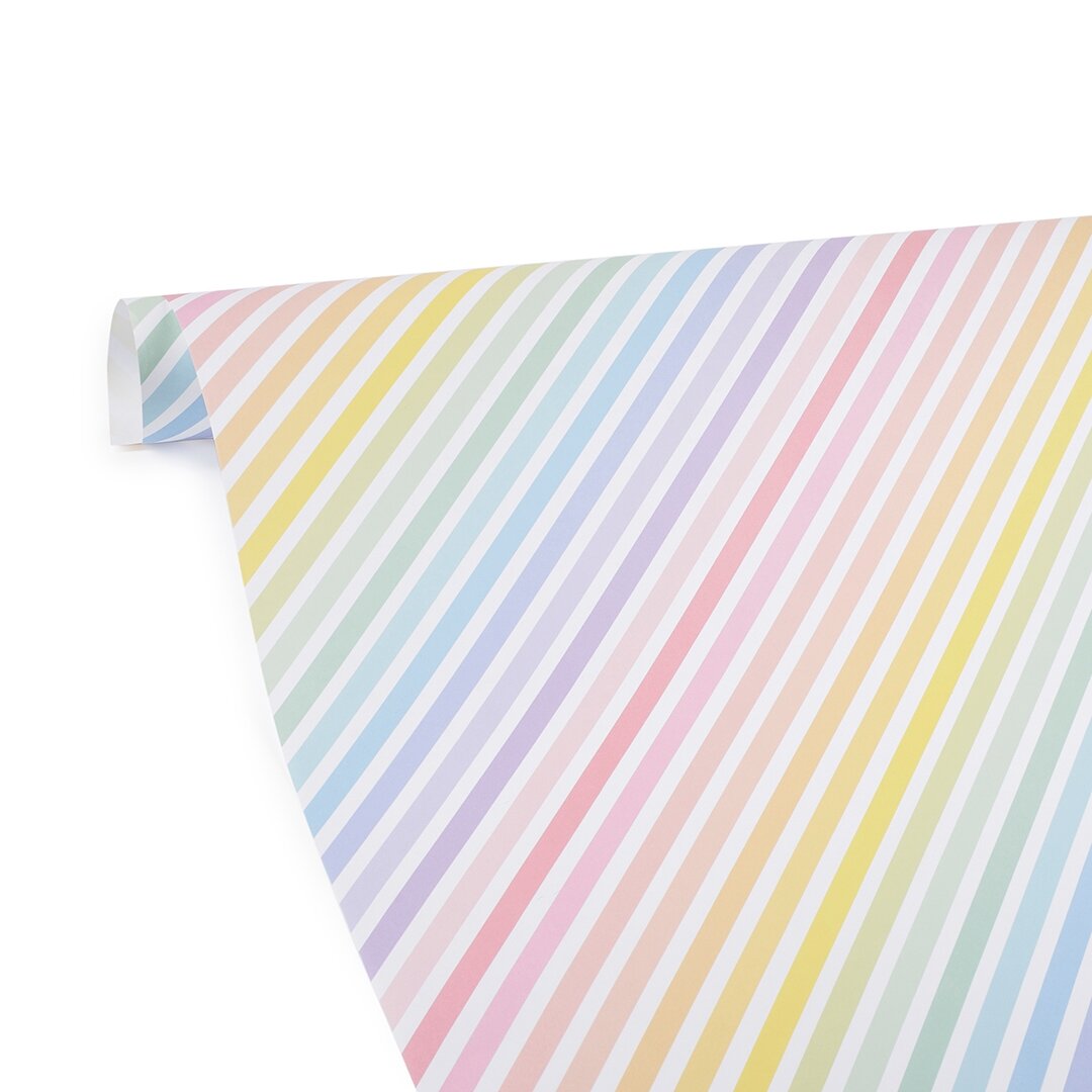 Упаковочная бумага (0,7*1 м) Радужные полоски, 10 шт.
