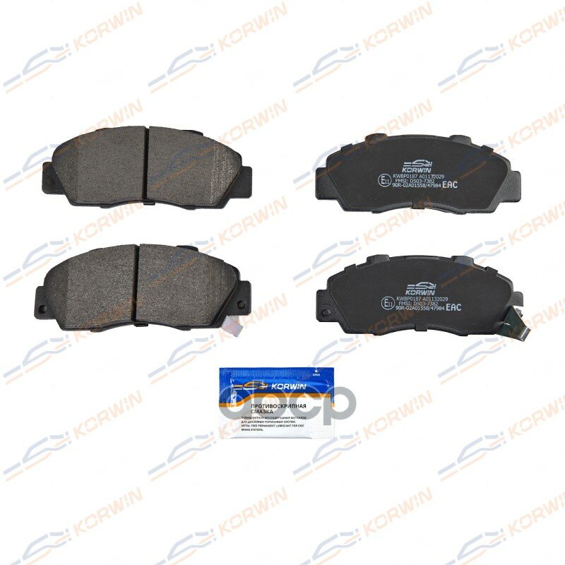 Колодки тормозные перед. Honda Accord IV-VI -03/CR-V 95-/Legend III-IV 96- KORWIN арт. KWBP0187