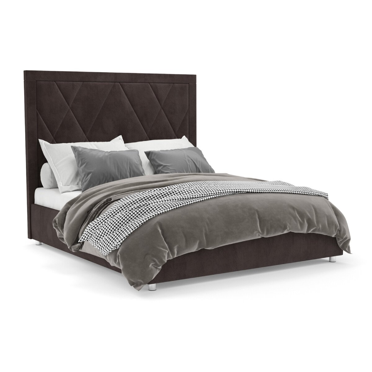 Кровать Сток Диванов Эстель Brown коричневый 174 см с подъёмным механизмом