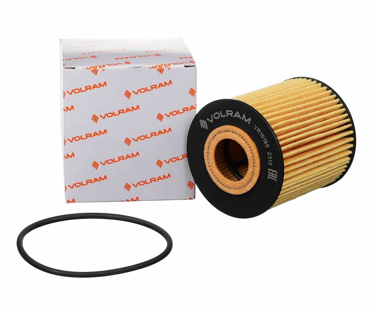 Фильтр масляный Volram VR15185 (элемент) Volvo S60 2.0T-2.4 (00-10), XC90 2.5T (02-06, 12-14), V70 2.0-2.4 (97-07)