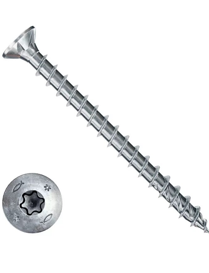 Саморез по дереву Fischer FPF CTF 4.0x20 Torx полная резьба белый цинк упак. 200шт (670150)