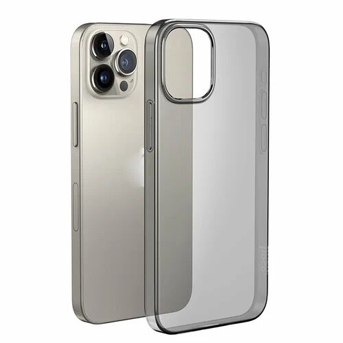 Чехол противоударный HOCO Light Series для iphone 15 Pro Max силикон премиум-качества серый