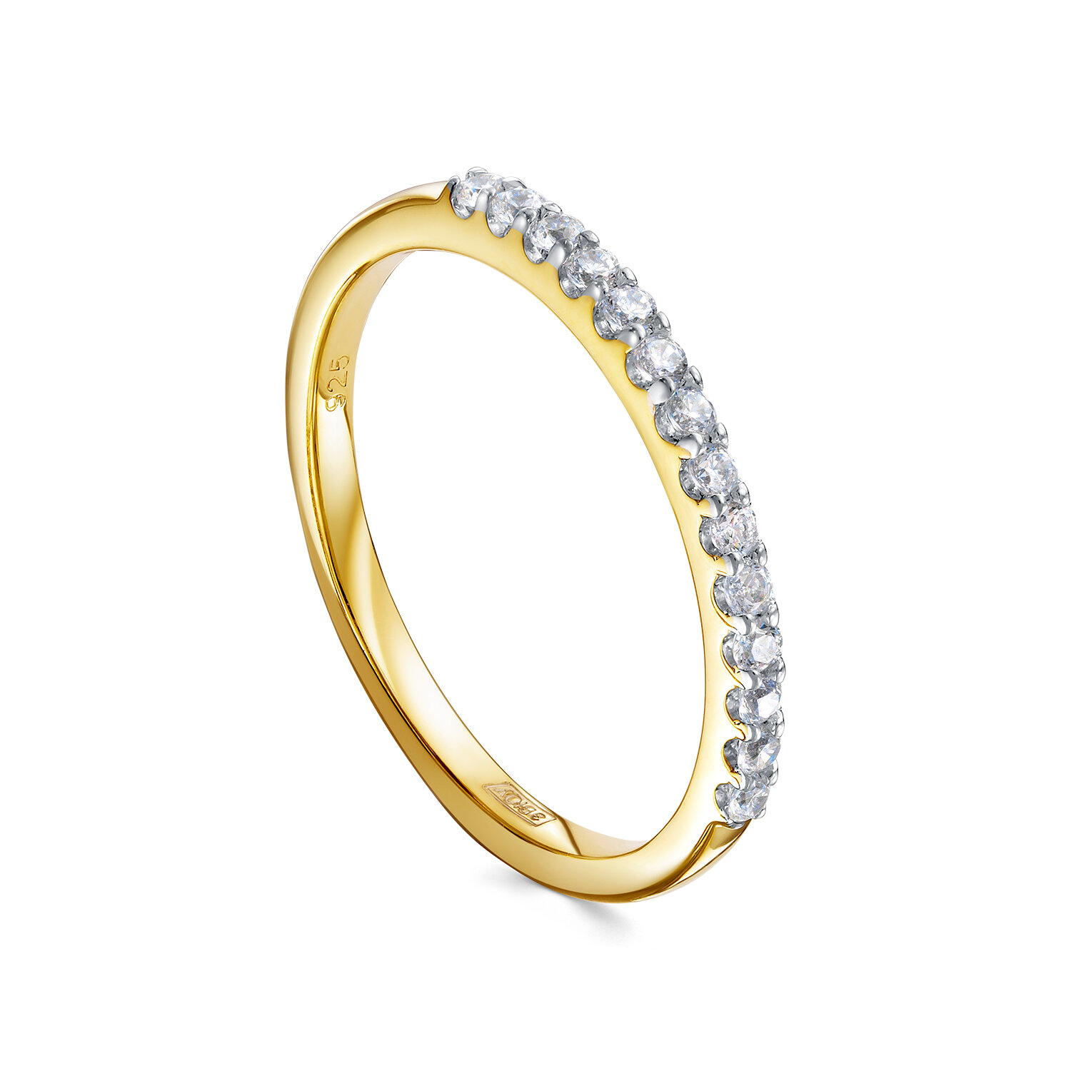 Кольцо, серебро, 925 проба, фианит