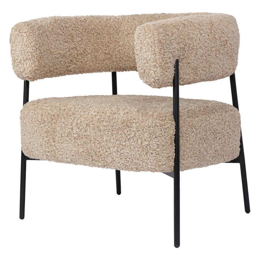 Кресло Bergenson Bjorn HugMe, букле, миндальное молоко, премиум качество