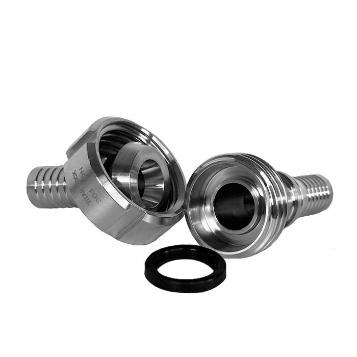 Молочная муфта в сборе под рукав, стандарт DIN 11851, размер DN15 нержавеющая сталь TLKOMP-15DIN-RYK-EP-D TITAN LOCK