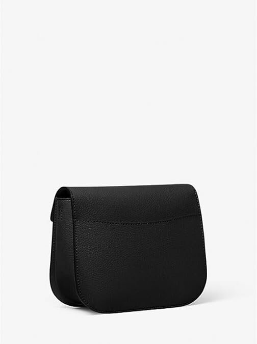 Сумка седло MICHAEL KORS Emilia Small Leather Crossbody Bag, фактура зернистая, черный — фото 1