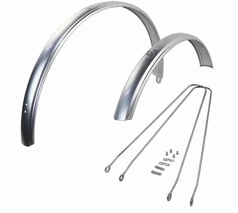 Крылья 28" металл, цвет серебристый металлик