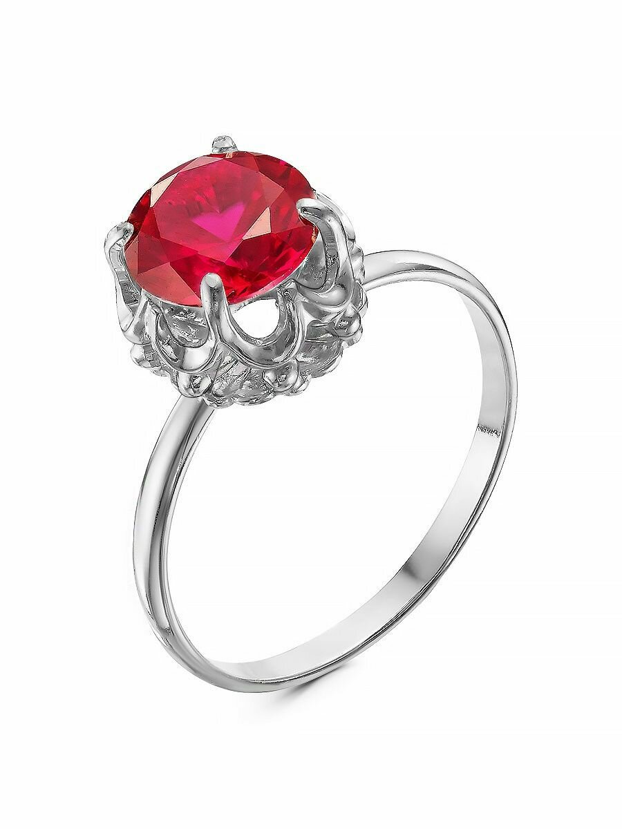 Кольцо, серебро, 925 проба, корунд синтетический