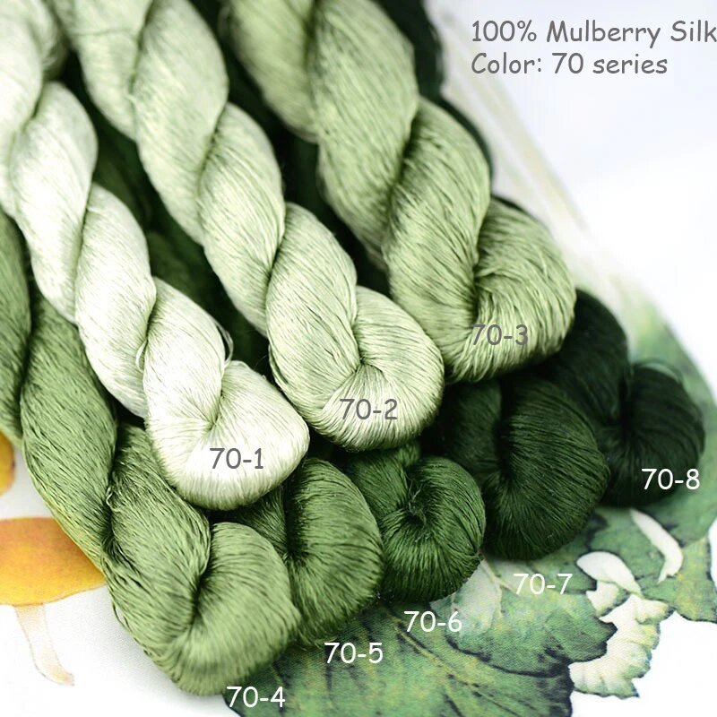 Шелковая нить Mulbery Silk 16/2, 200m, mixed colors