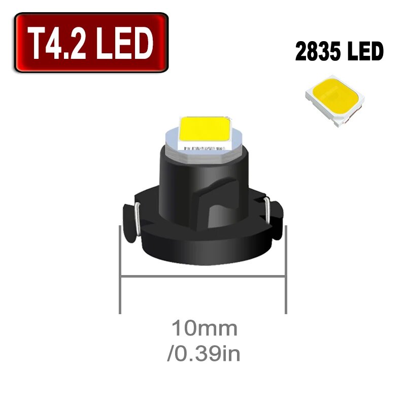 10x T5 74 светодиода T3 T4.2 T4.7 автомобильная светодиодная внутренняя лампа T4.2-2835, White