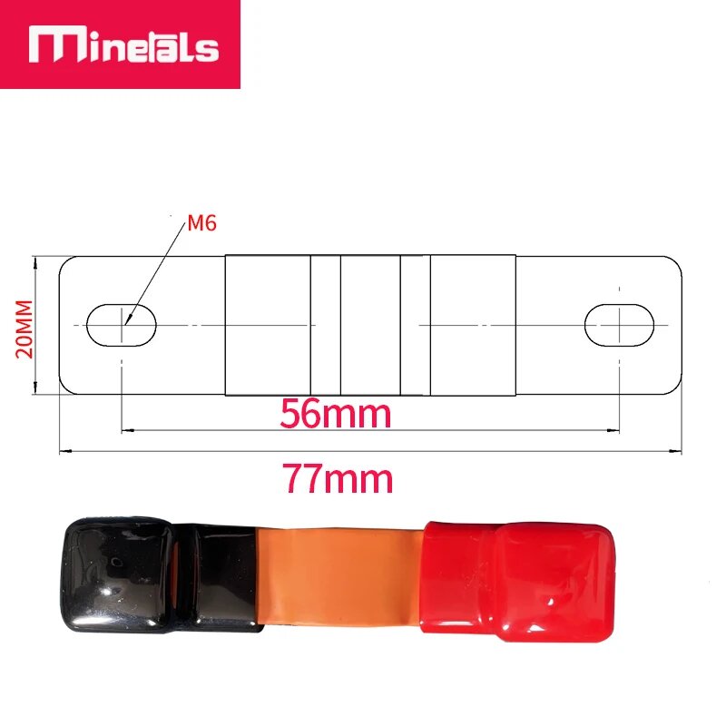 Гибкая шина Minerals 300A, 56MM M6, 7pcs, Цвет: 56MM M6
