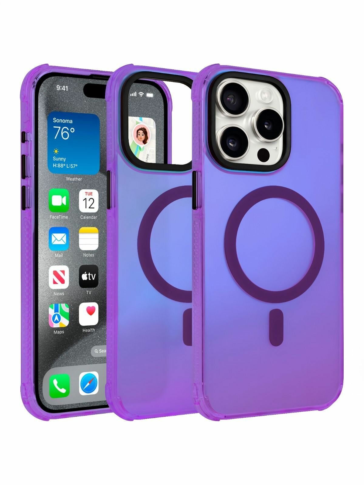 Чехол накладка iPhone 15 6.1" Gurdini Asty Series with Magsafe Purple