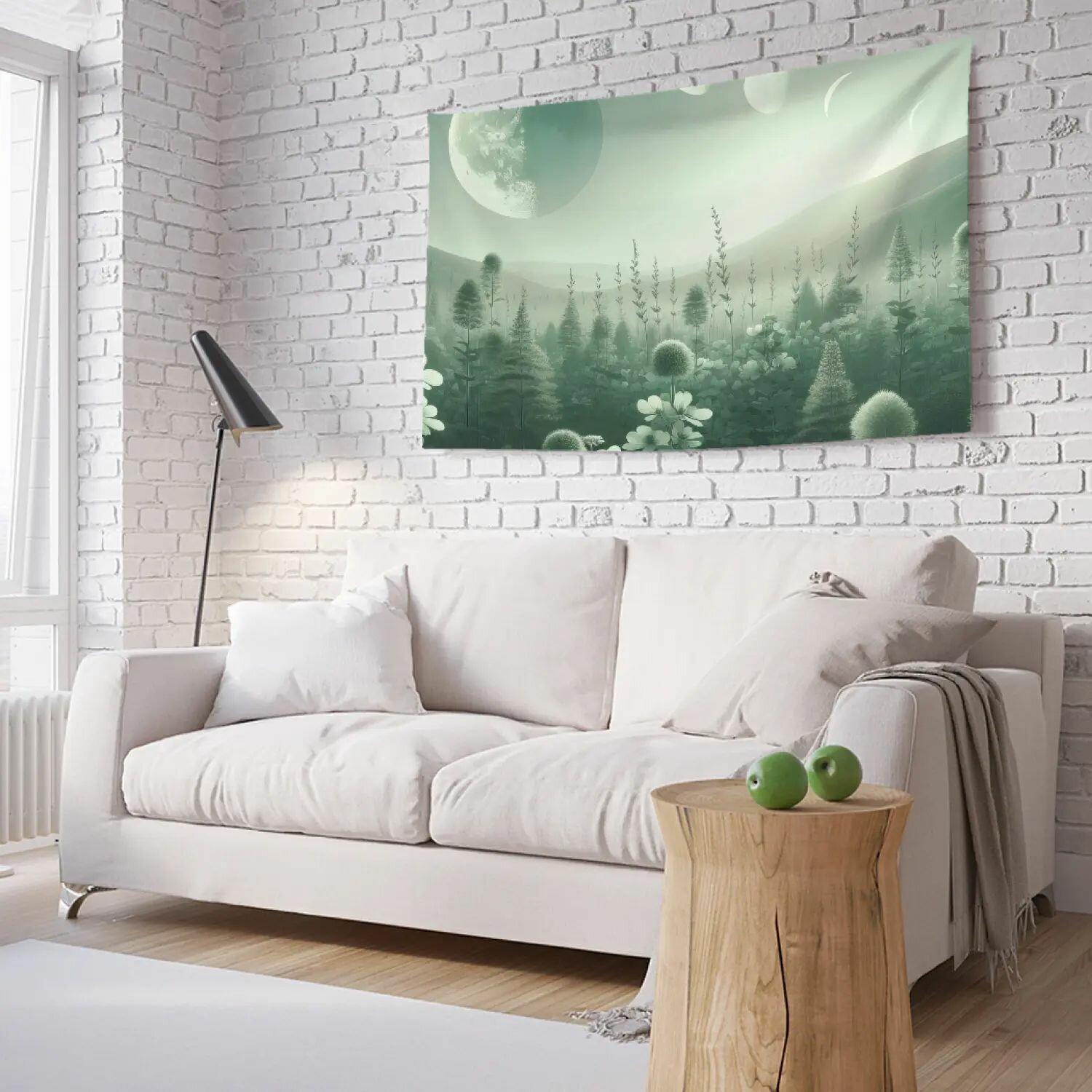 Горизонтальное фотопанно на стену JoyArty "Фазы луны", из ткани, 100х150 см