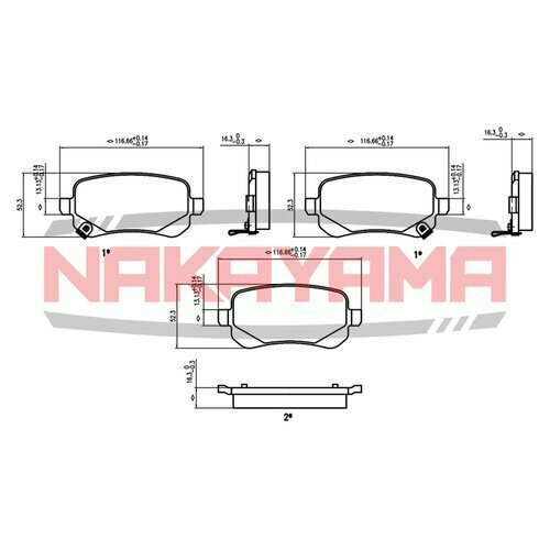 Колодки тормозные дисковые задние Chrysler Voyager 2.3/3.8/2.8CRD 07- Nakayama HP8585NY