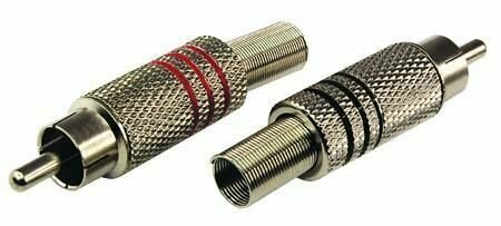 Разъем штекер RCA (f) под обжим и пайку металл с пружинкой