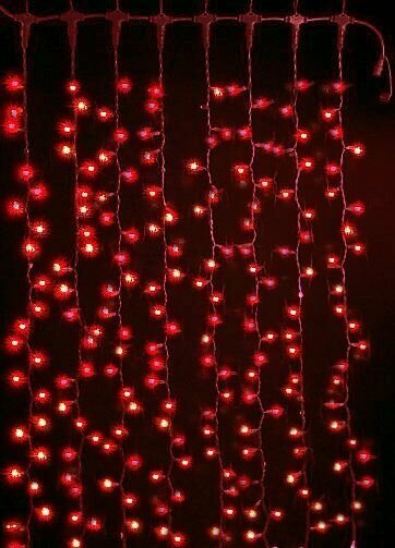 Световой дождь м, 625 красных микроламп, прозрачный ПВХ, соединяемый, IP20, SNOWHOUSE