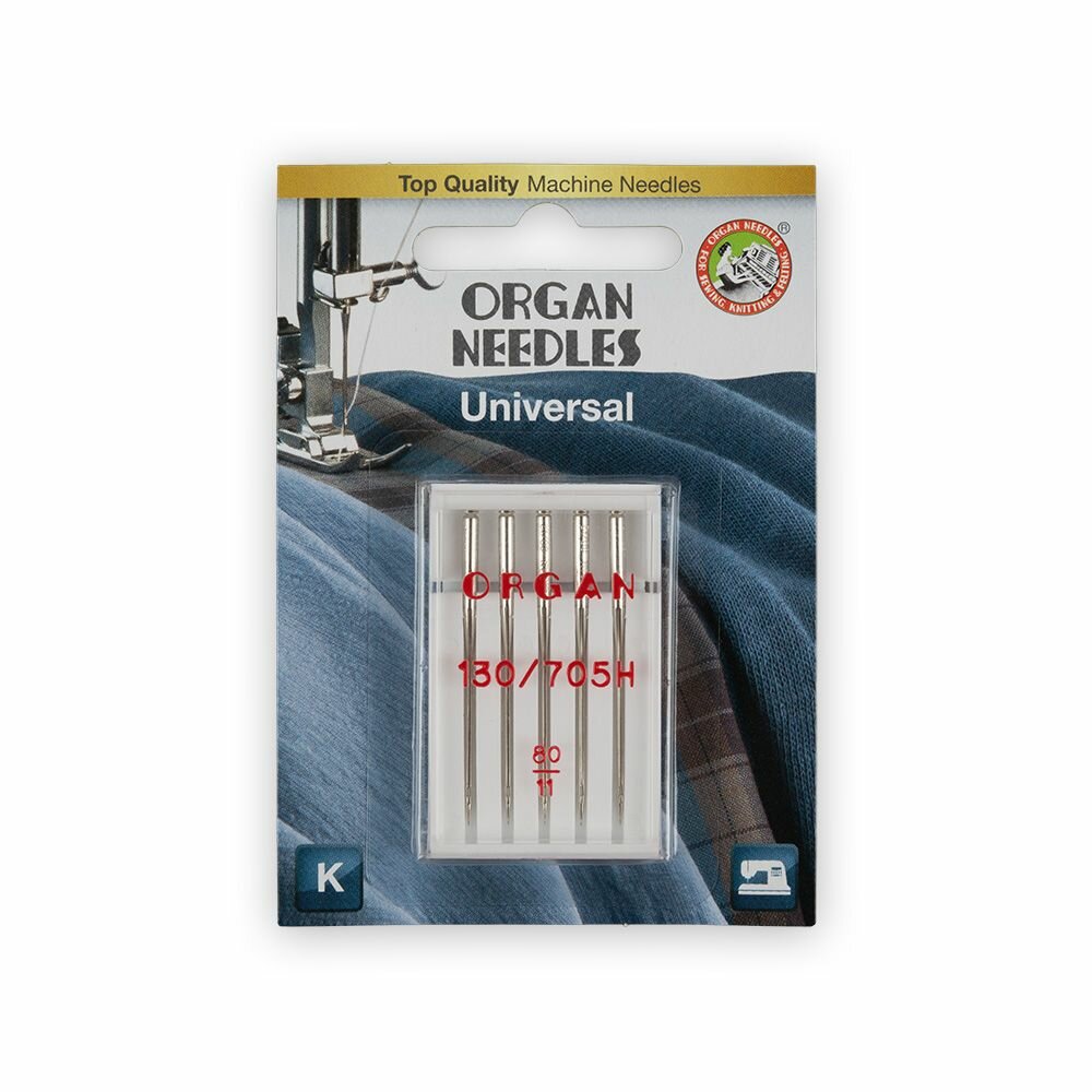 Иглы для швейных машин "ORGAN" универсальные 5 шт 5105080BL № 80