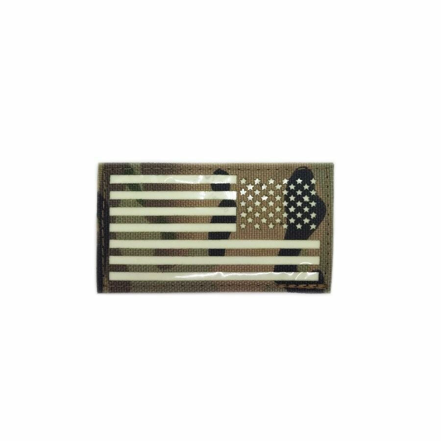 Нашивка патч Флаг США правый 5*9см MC/Светящийся люминисцент, П024