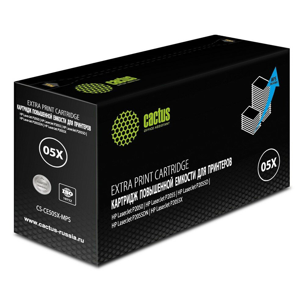 Картридж CACTUS CS-CE505X-MPS, Черный