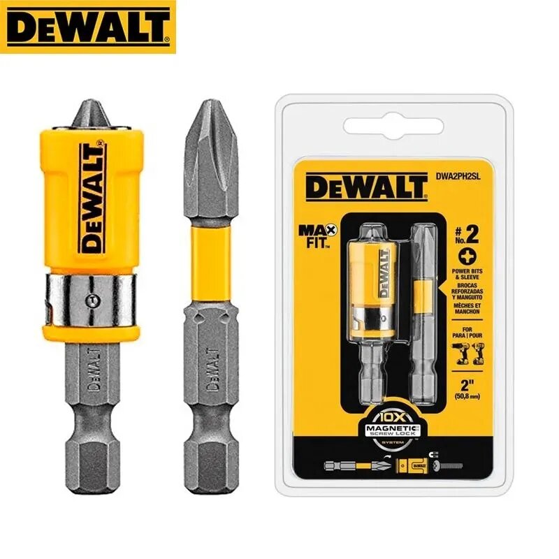 Биты для отверток DEWALT DWA2PH2SL MAXFIT 2 'Ударный шуруповерт PH2 Набор бит Phillips с поворотной магнитной присоской