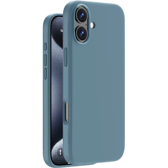 Чехол Deppa для Apple iPhone 16, Liquid Silicone, Magsafe, темно-зеленый