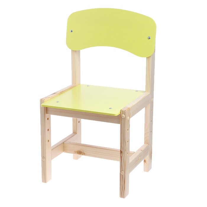 Стул деревянный, детский, регулируемый (0-2), цвет жёлтый