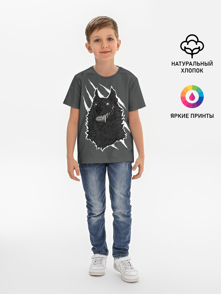 Футболка хлопковая детская Волк