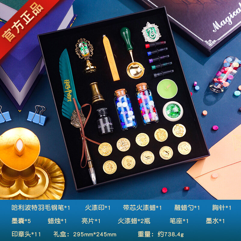 Полный набор восковых печатей Гарри Поттера, головка штампа, ретро восковые бусины, штамп, магическая академия, креативный подарок, коробка для восковых печатей