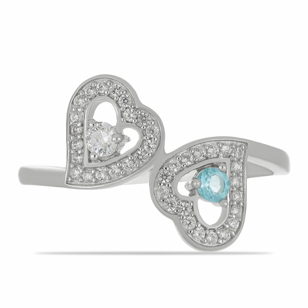 Кольцо, серебро, 925 проба, родирование, циркон, фианит