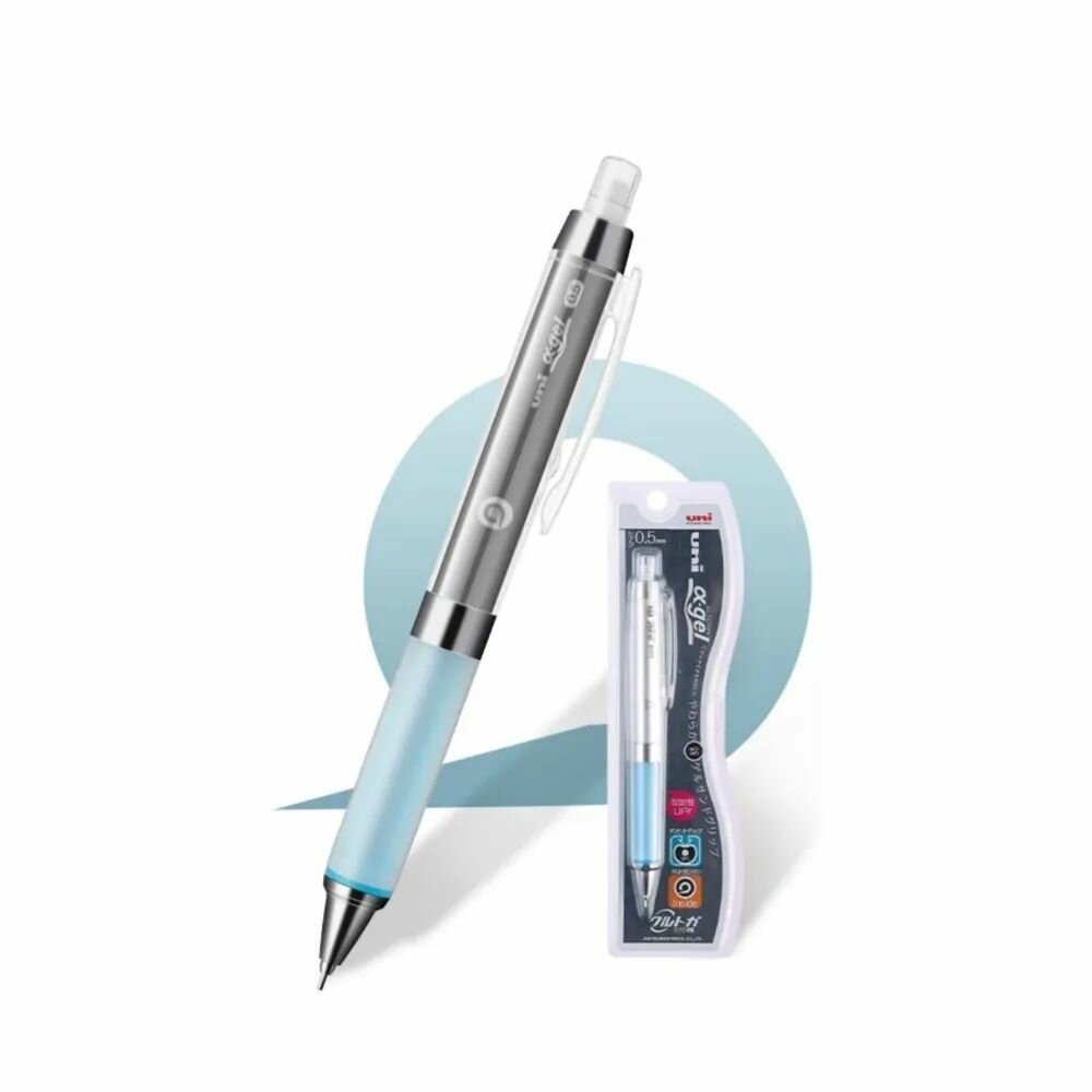 Автоматический карандаш UNI Mitsubishi Kuru Toga, серебристо-голубой, 3-слойный, 0,5 мм