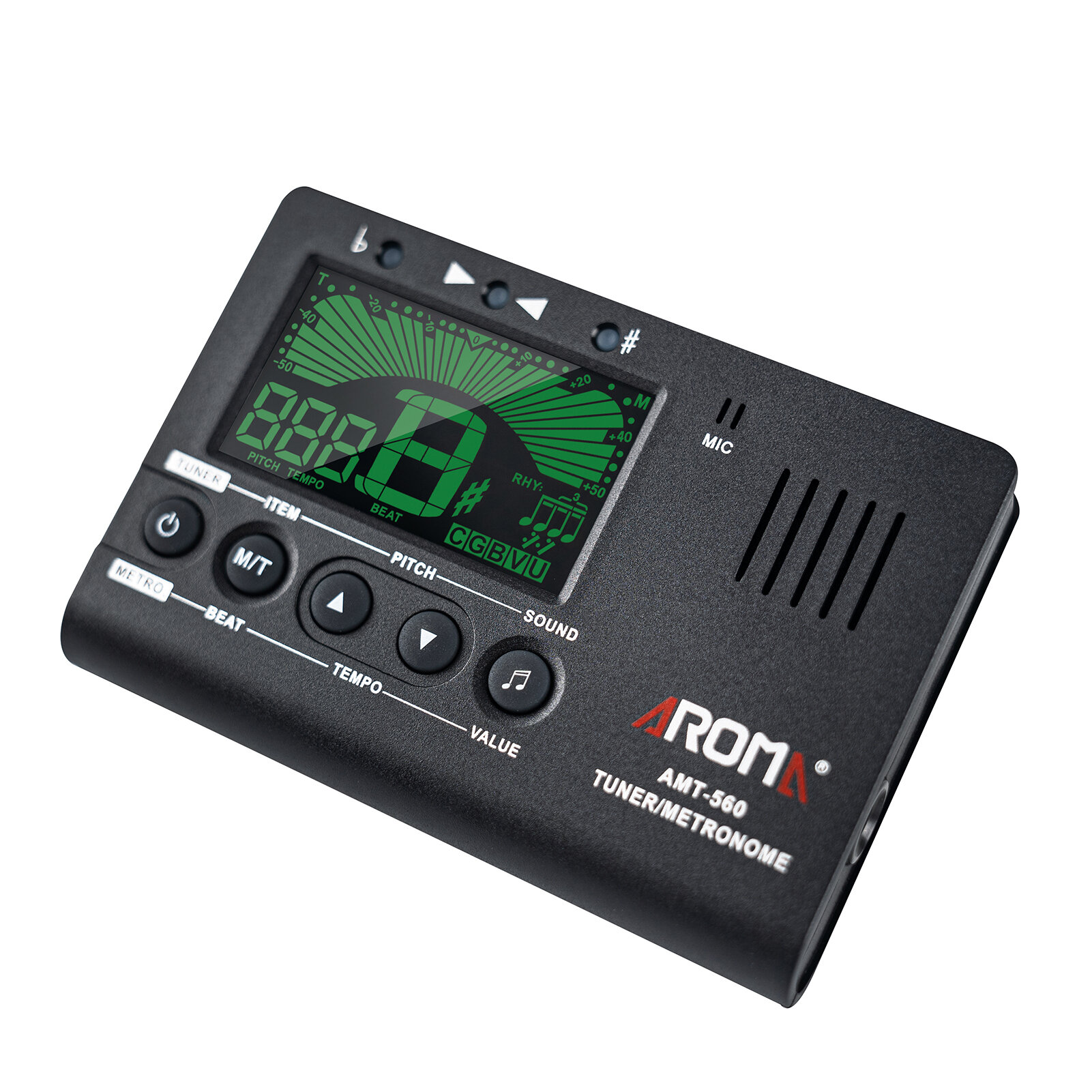 Электрический тюнер и метроном 6,3 мм со встроенным микрофоном для гитары, бас-скрипки, укулеле, хроматический портативный тюнер и метроном