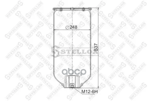 Пневмоподушка без стак. !2 отв. шп. M10. 1отв-шт. M22 Н 1xM22 Schmitz, Weweler Stellox арт. 9041580SX