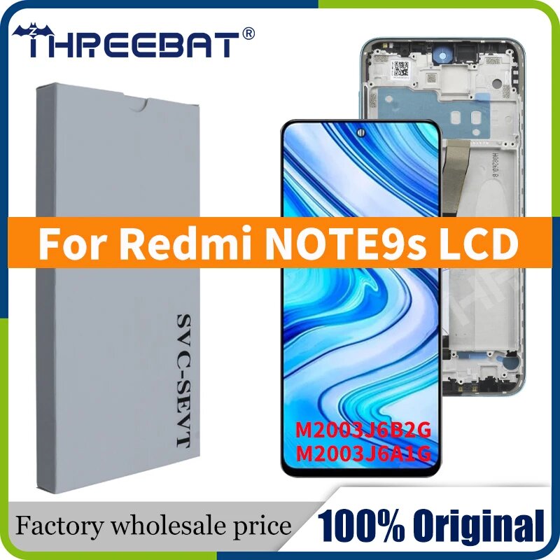 6,67 "для Xiaomi Redmi Note 9 Pro ЖК-дисплей с цифровым преобразователем Silver With Frame