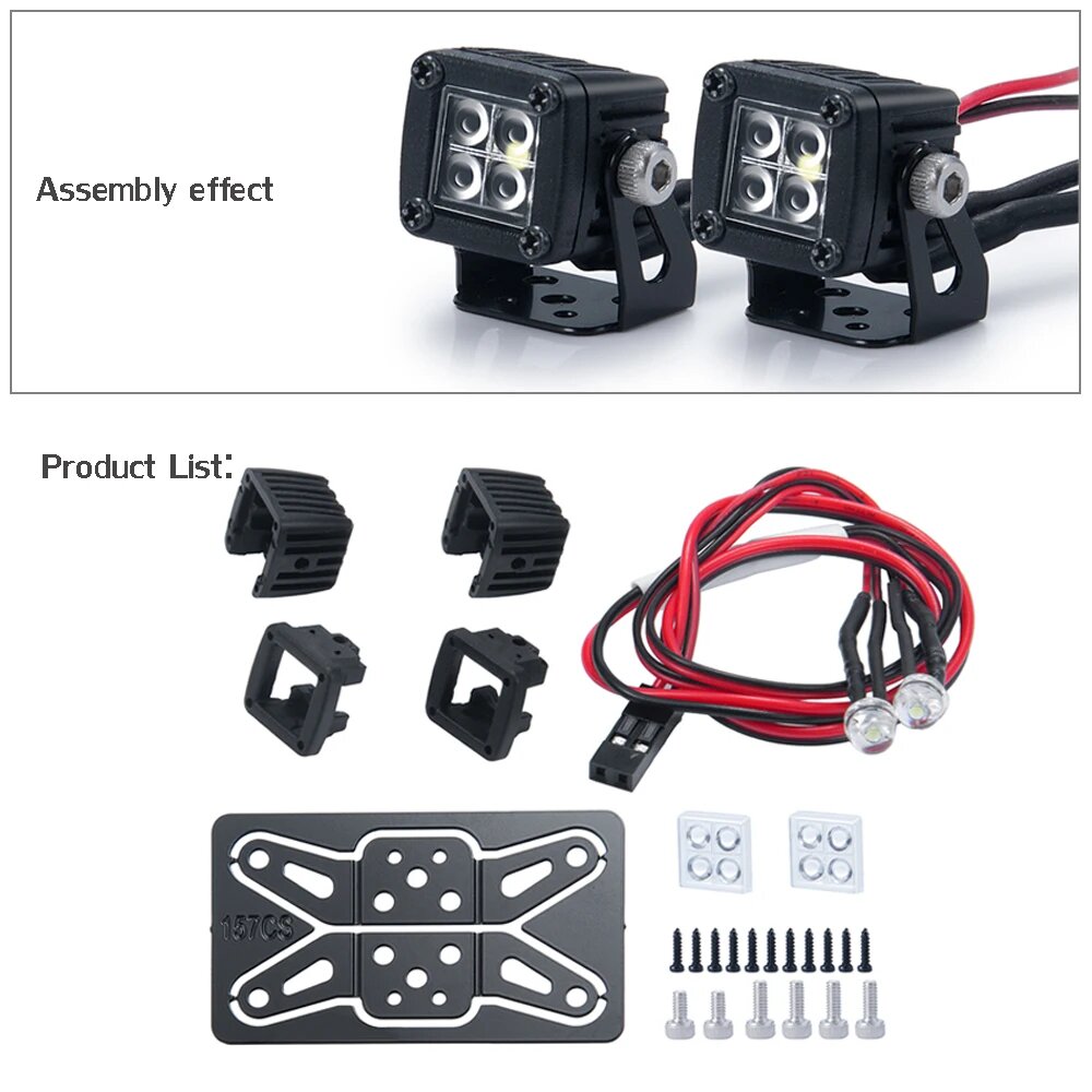 AXSPEED Черные боковые LED прожекторы 1/10 RC Crawler A1