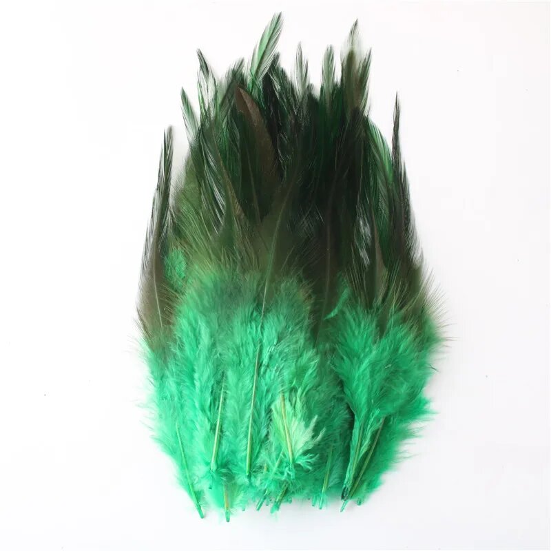 Куриные перья для поделок DIYFEATHERS 50 шт. Изумрудный, Green