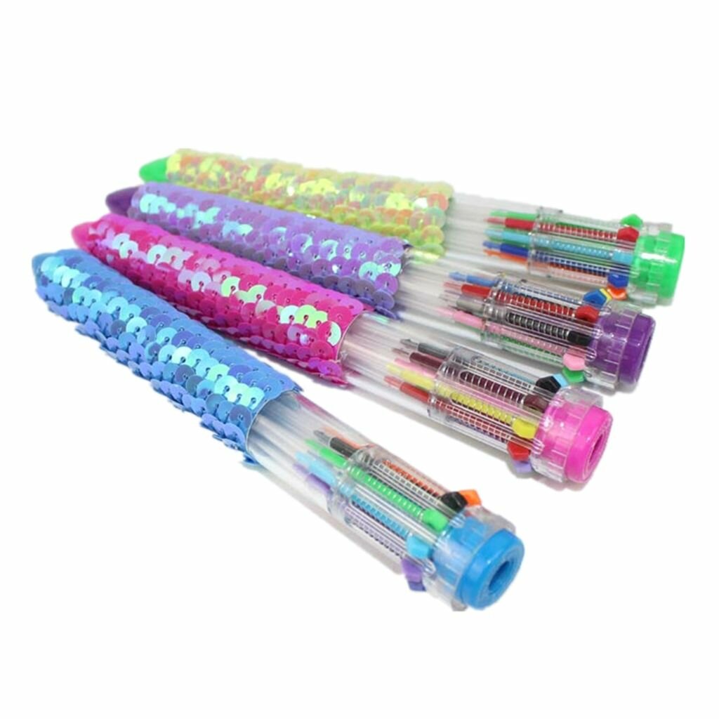 4 набора 10-в-1 Разноцветные шариковые ручки с механизмом выдвижения 0,7 мм - Шариковая ручка "Шаттл" для письма, канцелярские принадлежности для офиса и школы