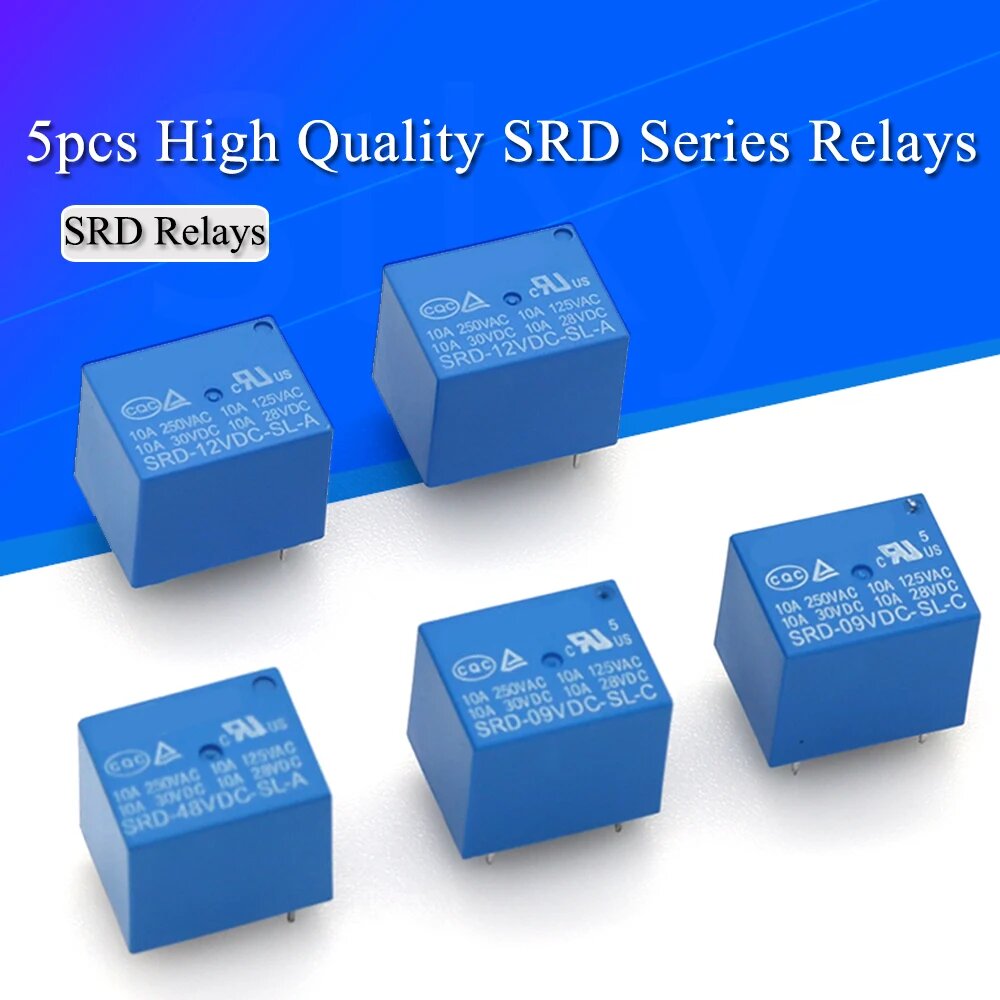 Реле Stlxy SRD-12VDC-SL-C 5pcs, SRD-12VDC-SL(5Pin)